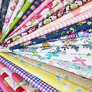 Cotton Fabric Squares Misscrafts 25pcs 30 x 30cm Quilting Fabric Bundle Patchwork Pre-Cut Quilt Squares for DIY Sewing Scrapbooking Quilting Dot Pattern