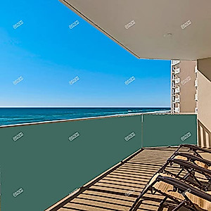 QIAOH Balcony Privacy Screen Cover 3.6'x9.9', Fits Apartment Railings, Patio Decking, Privacy Screen for Balcony Apartment, Fence Privacy Screen, Sun Protection, Heat Insulation