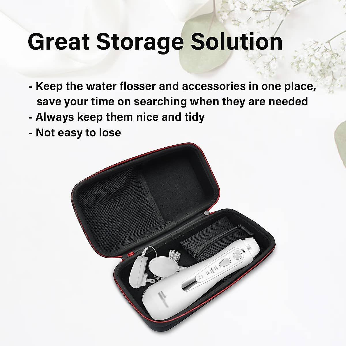 HESPLUS Hard Travel Case for Waterpik Cordless Advanced Water Flosser Professional Water Flosser Nano Sonic Toothbrush WP-560 WP-562 WP-563 WP-567 WP-569 WP-450 WP-440 WP-565W/WP-565C