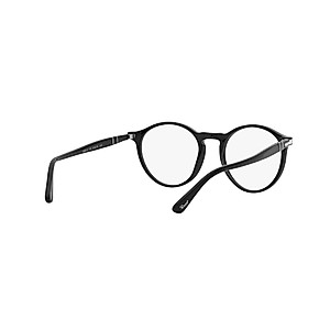 Persol PO3285V Round Prescription Eyewear Frames, Black/Demo Lens, 50 mm