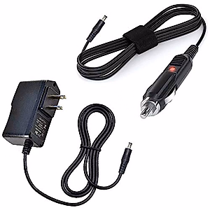 (Taelectric) Car Charger+AC/DC Power Adapter Cord for Sylvania SDVD8716 D SDVD9009 DVD Player