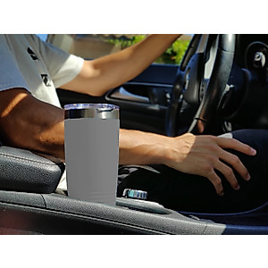 LaserGram 20oz Vacuum Insulated Tumbler Mug, Trumpet, Personalized Engraving Included (Gray)