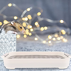 Rabbit Litter Box Plastic Small Animal Litter Box Toilet - Square Litter Tray Cage Toilet Potty Trainer for Rabbits Guinea Pigs Ferret Chinchilla Hamster - White