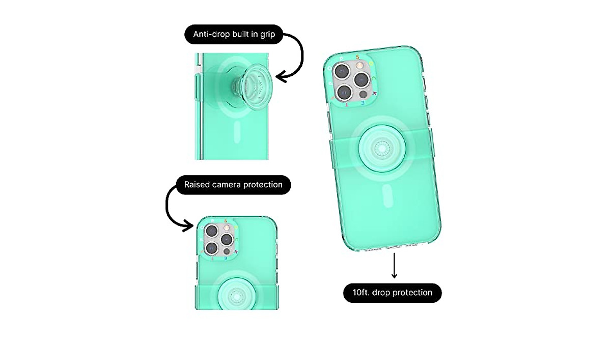 PopSockets iPhone 12 Pro Max Case with MagSafe & Grip - Spearmint