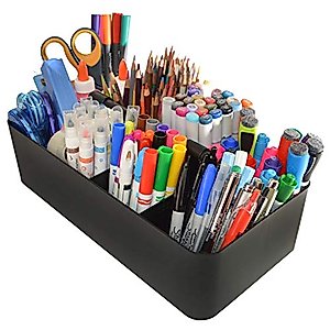 Enjoy Organizer - 8 Compartments DIY Dividers,Large Portable Caddy, Multi Purpose,Stackable, Modern Solution for School, office, Desktop Endless use of your Choice -MADE IN USA (Black)