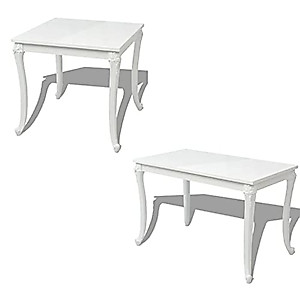 vidaXL Dining Table 45.7" High Gloss White Dinner Table Home Kitchen Desk