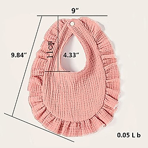 YCHWFF Muslin Bibs for baby Girls, Boys 8 Pack Drool Teething Bibs Lap-shoulder Drool Cloths Bibs 4-Layer Organic Cotton Multi-Use Scarf