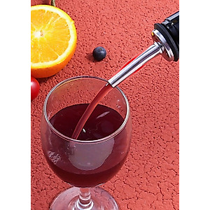 6 Pack Speed Pourers Spouts with Tapered, Liquor Pourers with Rubber Cap, Stainless Steel, Hygienic, Dishwasher Safe, Fits most Classic Bottle's Lip up to 3/4"