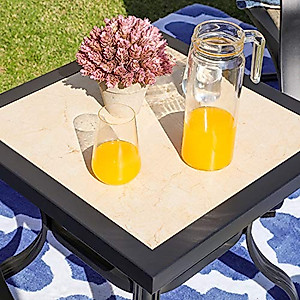 PatioFestival Outdoor Padded Conversation Set,Patio Furniture Sets Modern Bistro Cushioned Sofa Chairs with 5.1 Inch Thick Seat Cushions (3 PCS, White)