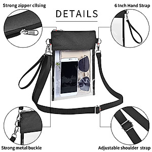 Clear Small Backpack Stadium Approved + Clear Purse Crossbody Bag, Waterproof Clear Bag for Women