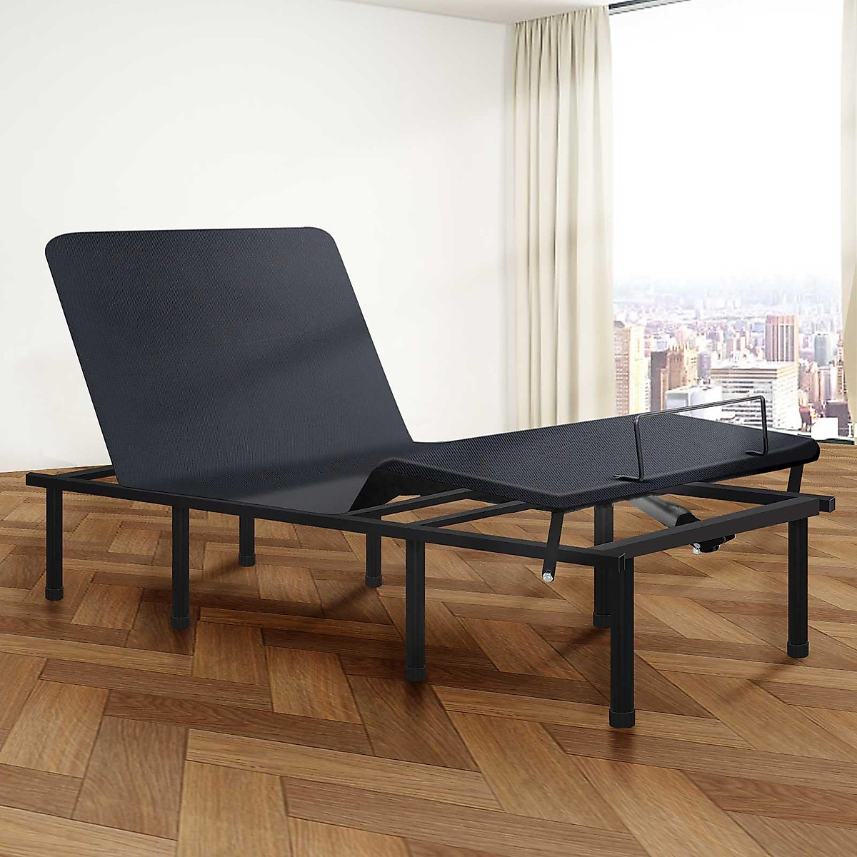 Twin XL Adjustable Bed Frame with Head and Foot Incline, Electric Adjustable Bed Base with New Generation Motor, Adjustable Bed for Seniors with Wireless Remote Control, 400 Lbs Capacity