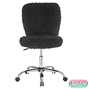 Urban Lifestyle Faux Fur Rolling Chair, One Size, Black