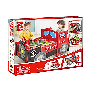 Hape Busy City Rail Set, Ride-On & Foldable Engine Table