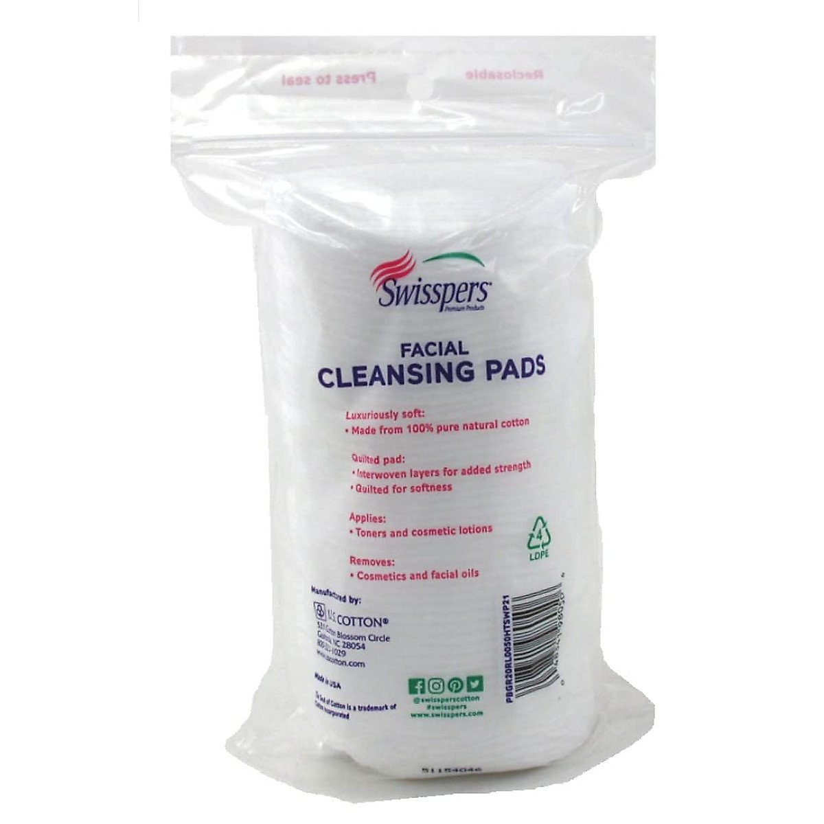 Swisspers Facial Cleansing Pads 50 Count (3 Pack)