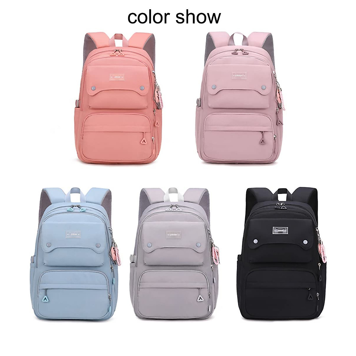 JiaYou Teen Girls Casual Backpack High Middle School Daypack Women Daily Travel Laptop Bag (1# Black, 26 Liters)