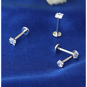 Udalyn 20 Pcs Stainless Steel Labret Studs Lip Rings for Men Women Nose Studs Cartilage Earrings Tragus Helix Piercing Jewelry 16G