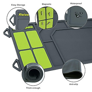 Raiseek Rifle Shotgun Cleaning Mat, Anti-Slip Magnetic Gun Maintenance Mat, Rubberized Repair Mat 36" x 10" (Grey)