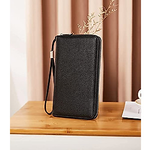 BROMEN Hobo Bags for Women Designer Shoulder Bucket Black and Women Wallets Black Bundle