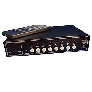 Evertech Office Home Analog Video Security Camera CCTV Color Quad Splitter Processor 4 Channel/Port Real Time with Remote Control