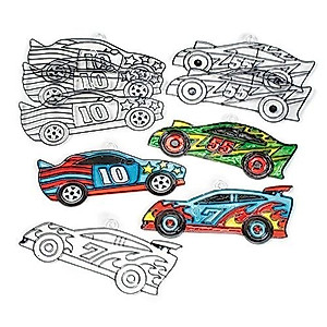 S&S Worldwide-P1130018 Race Car Sun Catchers (Pack of 12), 5-3/4inx2in
