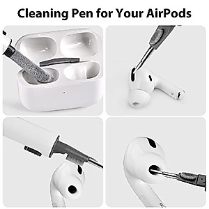 KOREDA [4 in 1] for AirPods Pro 2nd/1st Generation Case Cover with Cleaner Kit & Replacement Eartips(S/M/L), Soft Clear Protective AirPod Pro Case Shockproof Cover with Keychain for Women Men
