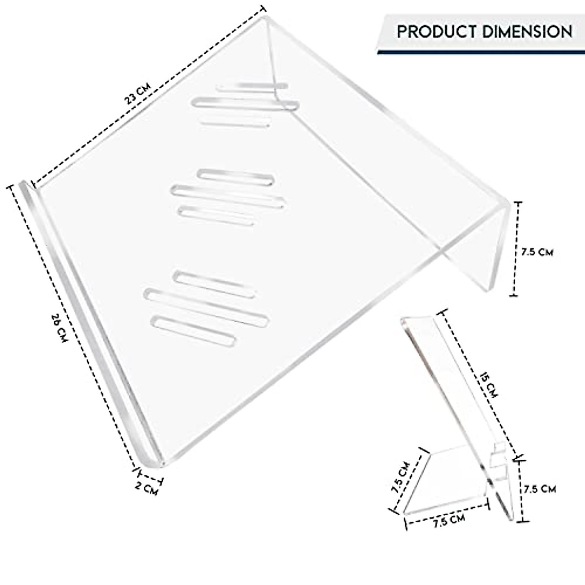 CoolaBoola Acrylic Laptop Stand – Acrylic Laptop Riser with Bonus Acrylic Phone Holder – Portable Clear Computer Stand for Desk, Office, Home – Laptop Stand with Ventilation for up to 16-inch Laptop
