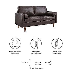 Modway Valour Love Seats, Loveseat, Brown