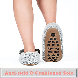 cosyone1997 Cute Slippers for Women Adults Kids Girls Boys Teens, Fuzzy Bedroom Shoes Indoor, Soft Cozy Fluffy House Socks, Unique Funny Christmas Gifts for Mom Grandma Animal Lovers, Koala Size 7-8