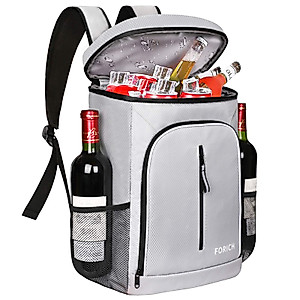 FORICH Soft Cooler Backpack Insulated Waterproof Backpack Cooler Bag Leak Proof Portable Cooler Backpacks to Work Lunch Travel Beach Camping Hiking Picnic Fishing Beer for Men Women (Gray)
