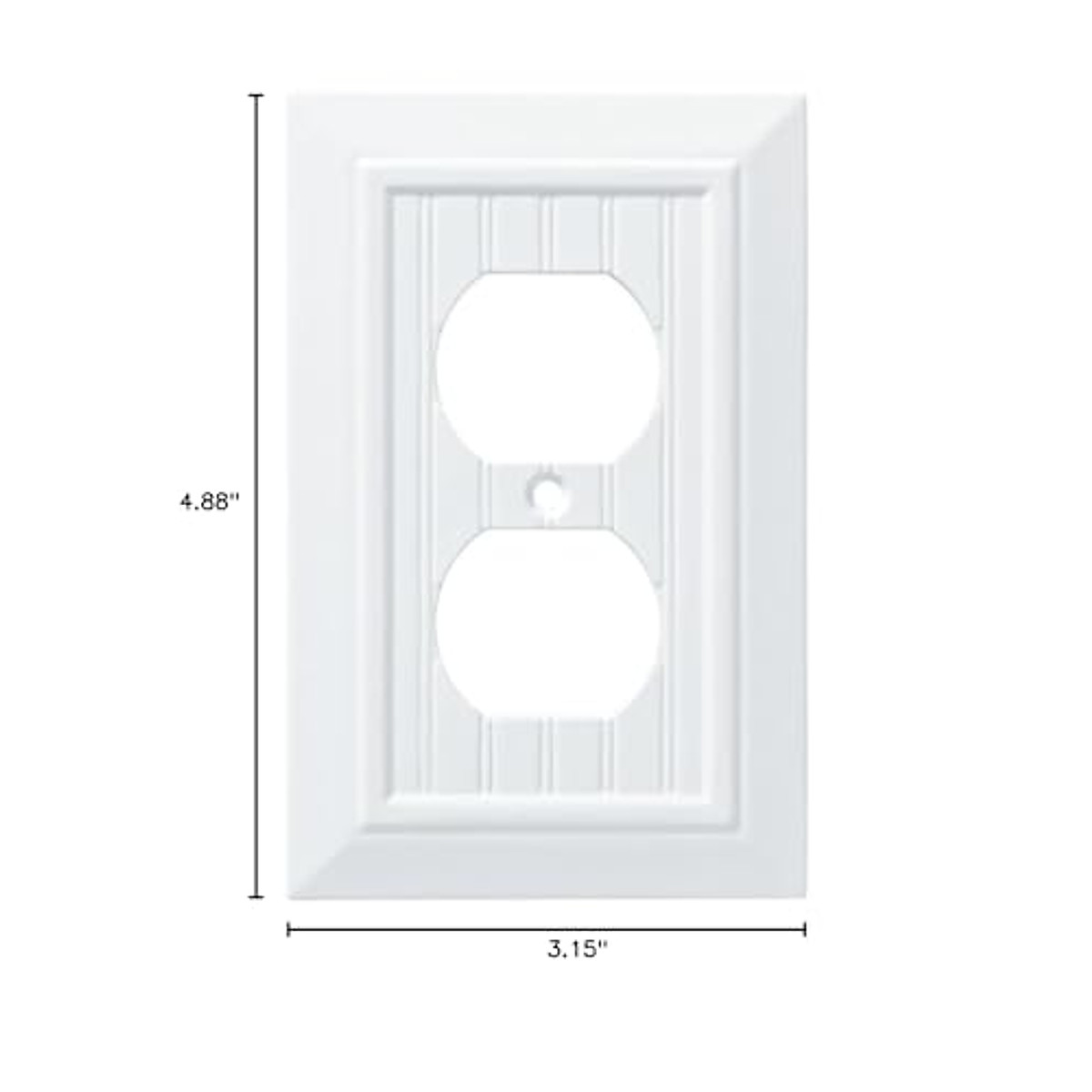 Franklin Brass W35266-PW-C Classic Beadboard Single Wall Plate, Duplex