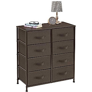 Sorbus Dresser with 8 Drawers - Furniture Storage Chest Tower Unit for Bedroom, Hallway, Closet, Office Organization - Steel Frame, Wood Top, Easy Pull Fabric Bins (Brown)