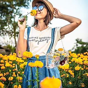 VALICLUD Evening Bag Acrylic Box Clutch Purse Flower Clutch Bag for Prom Party Banquet Wedding