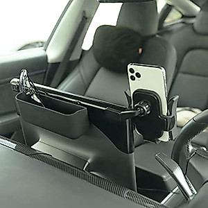 TSELLER for Tesla Model Y Model 3 Phone Holder Cell Phone Mount Silence Screen Phone Cradle Kits Adaptive for 5.5-7.0" Smartphones Accessories with Silicone Sunglasses Organizer