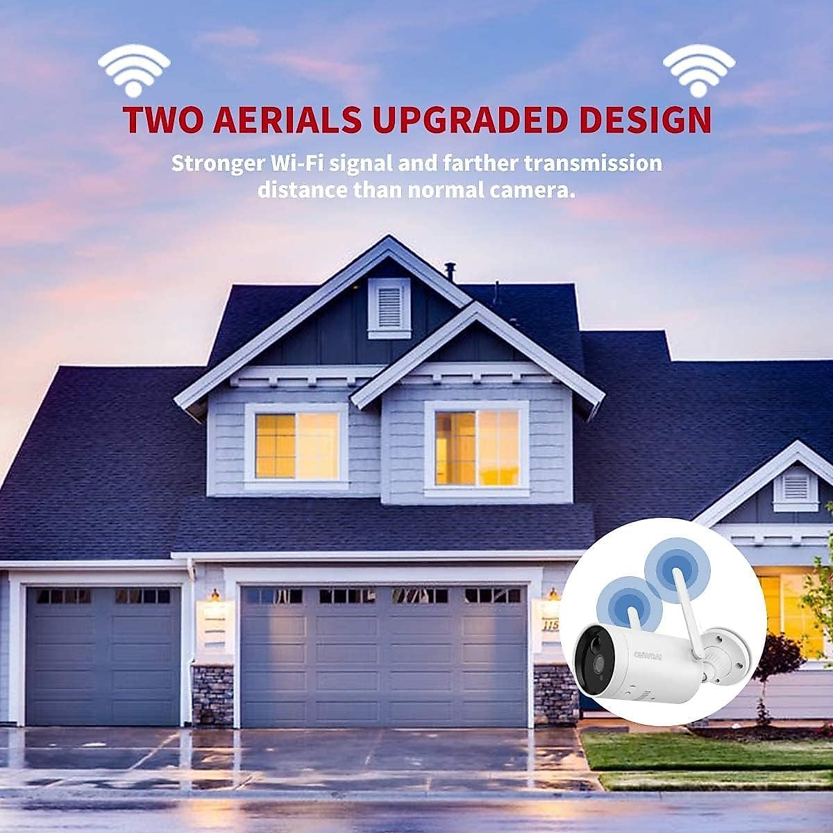 《 Two-Way Audio & Truly Wireles》 Outdoor Solar Powered Rechargeable Battery Camera, Surveillance WiFi Camera with Solar Panel, Security Home IP Camera, PIR Motion Detection, Waterproof, Night Vision