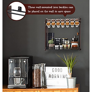 VINAEMO K Cup Holder Large Capacity Coffee Pod Holder Coffee Bar Accessories and Cup Storage Organizer Save Space for Home Office Kitchen Counter Organizer(Espresso Brown)