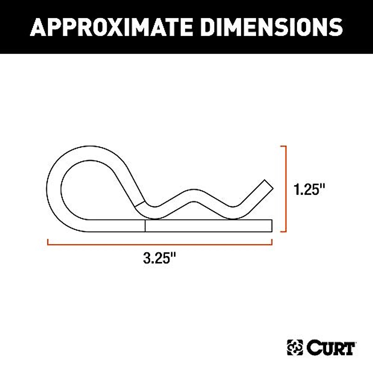 CURT 21602 Trailer Hitch Clips for 1/2 or 5/8-Inch Pins, 3-Pack