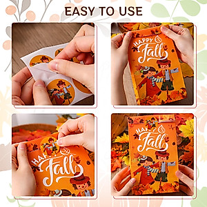 VGOODALL 36PCS Thanksgiving Treat Bags, Fall Leaves Gift Bag with Stickers Thanksgiving Gift Bags for Thanksgiving Fall Autumn Party Supplies