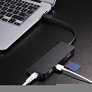 Leya-US Spare Part Type-c Turn hdmi Gigabit Network Card Multi-Function Converter HDMI+RJ45+PD+Audio+USB3.02+SD+TF Eight-in-one Expansion Dock Multi-Function HUB (Color : Silver Gray)