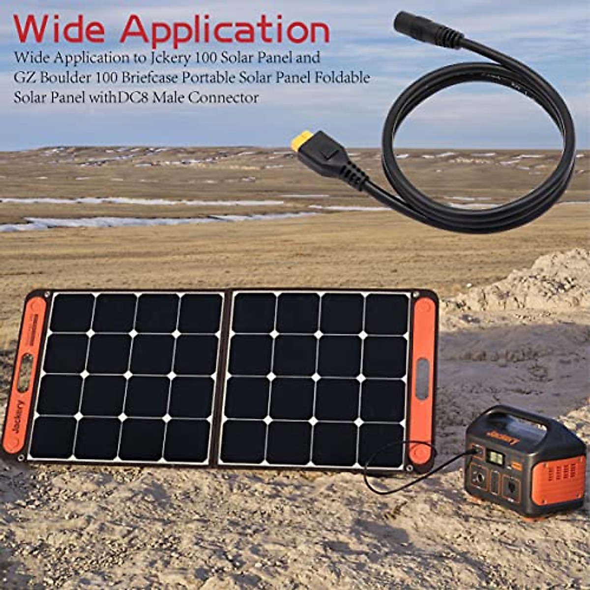 Ruikarhop 3Ft 12 AWG DC 8mm/DC7909 Female to XT60 Female Connector Extension Cable for Lipo Battery Pack Compatible Portable Power Station & Solar Generator