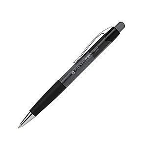 Office Depot Soft-Grip Retractable Ballpoint Pens, Medium Point, 1.0 mm, Black Barrel, Black Ink, Pack Of 12