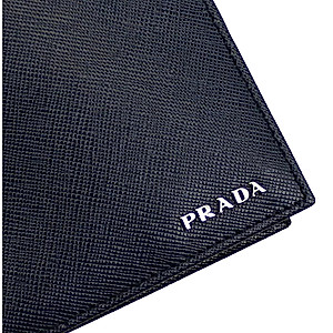 Prada Mens Blue Saffiano Leather Bi-fold Wallet 2m0738 Baltico+Nero