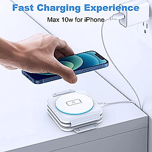 AMASUKI 3 in 1 Magnetic Wireless Charger, Foldable Wireless Charging Station for Travel, Compatible with iPhone 14 13 12 11/Pro/Pro Max/XR/XS/X/8, AirPods 3/2/Pro,iWatch 7/6/5/4/3/2 (Adapter Included)