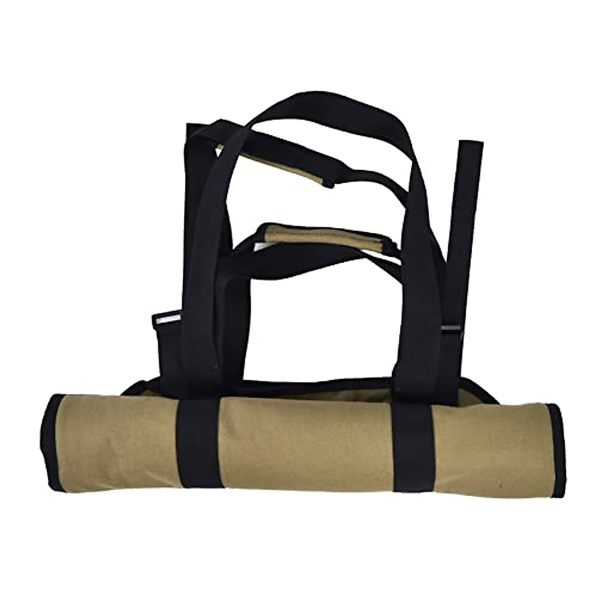 RvSky Household Garden Products Large Capacity Firewood Storage Bag Basket Oxford Cloth Outdoor Camping Wood Log Carrier(卡其)