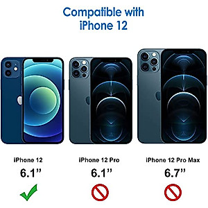 [2+2 Pack] for iPhone 12 Screen Protector with Camera Lens Protector, 9H Tempered Glass Screen Protector Shatterproof Full Coverage HD Clear Bubble Free Anti-Scratch Film for Apple iPhone 12 6.1Inch