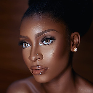 PunkTracker 20g 14K Real Gold Nose Rings CZ Simulated Diamond Nose Studs Hypoallergenic Nostril Nose Piercing Jewelry for Women Men