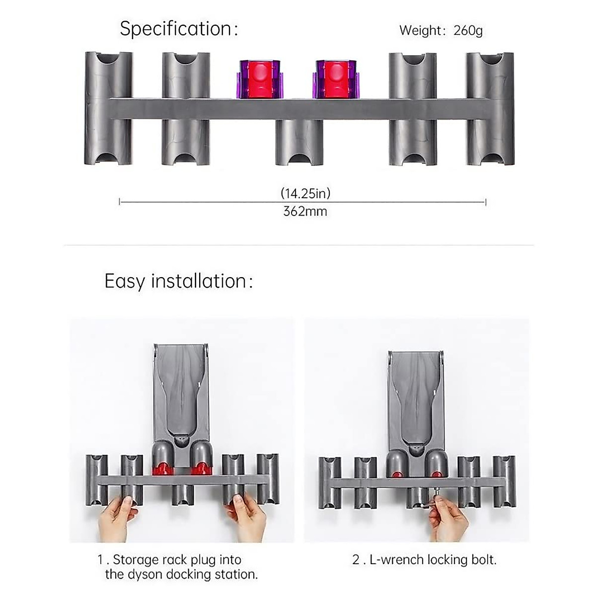 Meijunter Storage Holder Compatible with Dyson Digital Slim/V7/V7 Slim/V8/V8 Slim/V10/V11/V11 Outsize/V12/V15/Outsize Vacuum Cleaner Accessories Organiser Stand