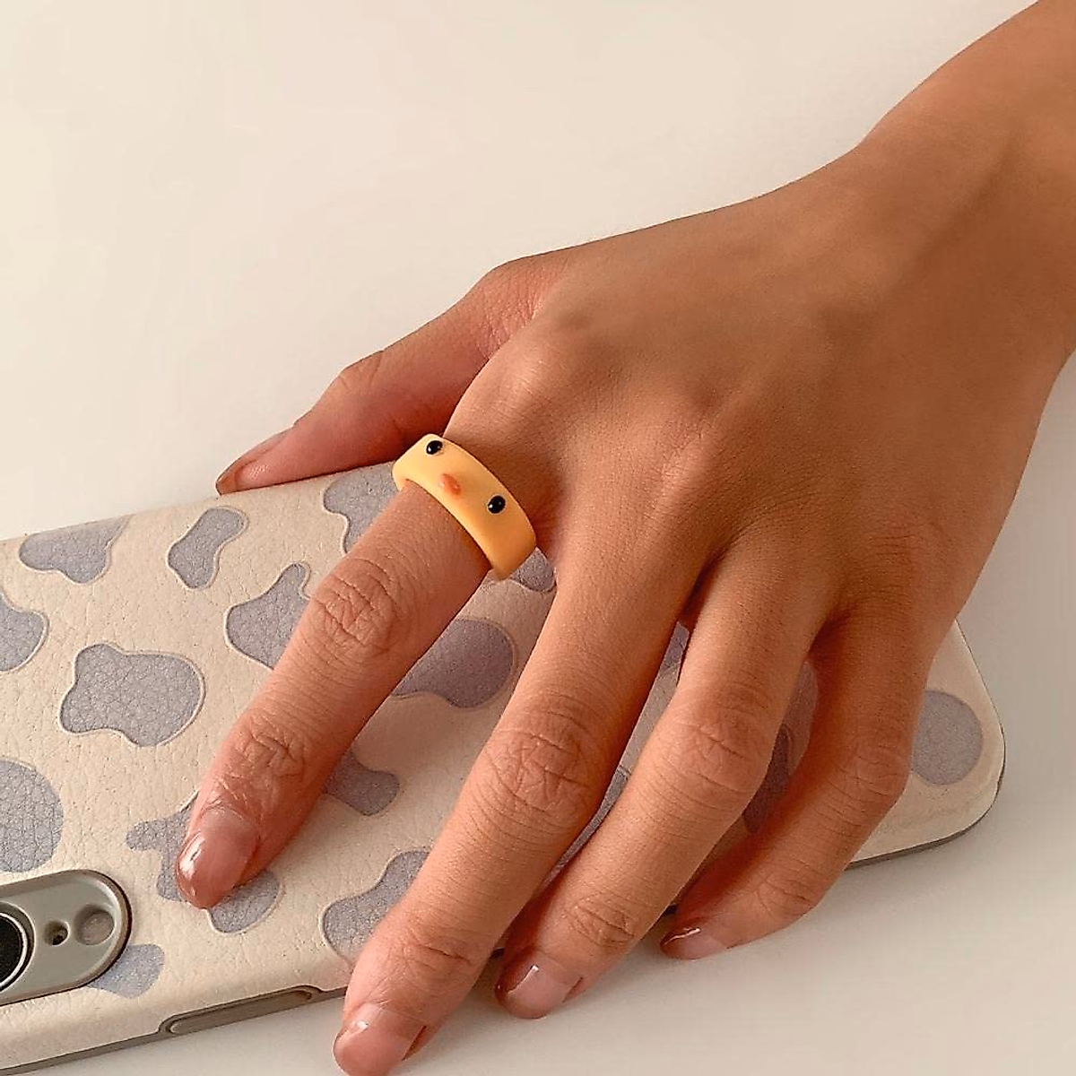 Creative Resin Frog Rings, Cute Animal Acrylic Resin Personalized Funny Rings Jewelry Gift for Women Teen Girls(Chick,Orange), AMX2X07IQMUS