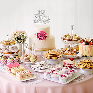 Glitter Silver 13 Official Teenager Birthday Cake Topper for Boy or Girl, Happy 13th Birthday Party Decoration, Hello 13 Cake Topper, Cheers to 13 Years, 13th Birthday Anniversary Party Supplies