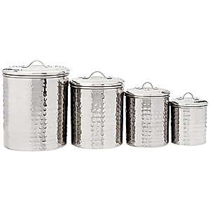 Old Dutch 4 Piece Hammered Black Pearl Canister Set