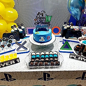 1 PCS Video Game Happy 10th Birthday Cake Topper Glitter Video Game Cake Pick Game On Controllers Ten Cheers to 10 Years Cake Decoration for Happy 10th Birthday Party Supplies Green